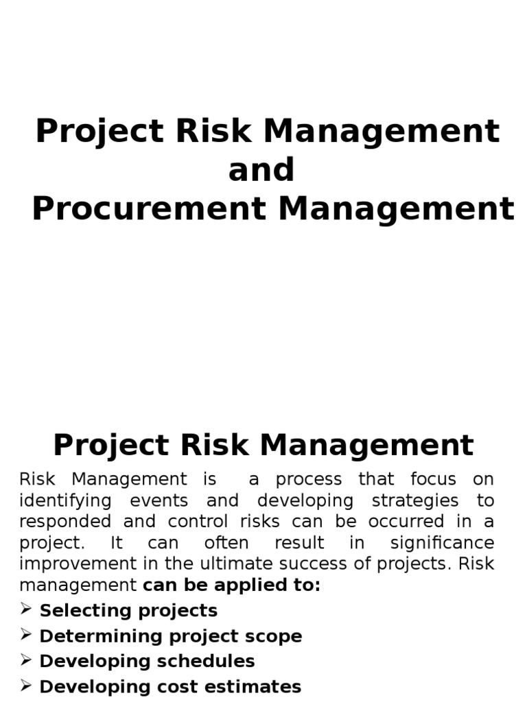 5-Project Risk & Procurement Management.ppt | Risk Management | Procurement
