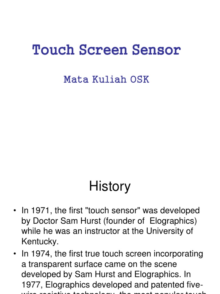 Touch Screen Sensor | PDF | Touchscreen | Electronic Engineering