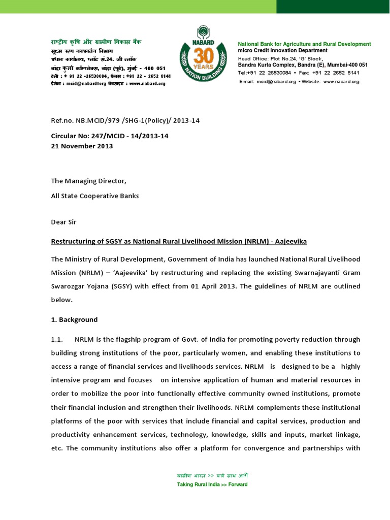 Nabard - Circular 2 | PDF | Capacity Building | Poverty