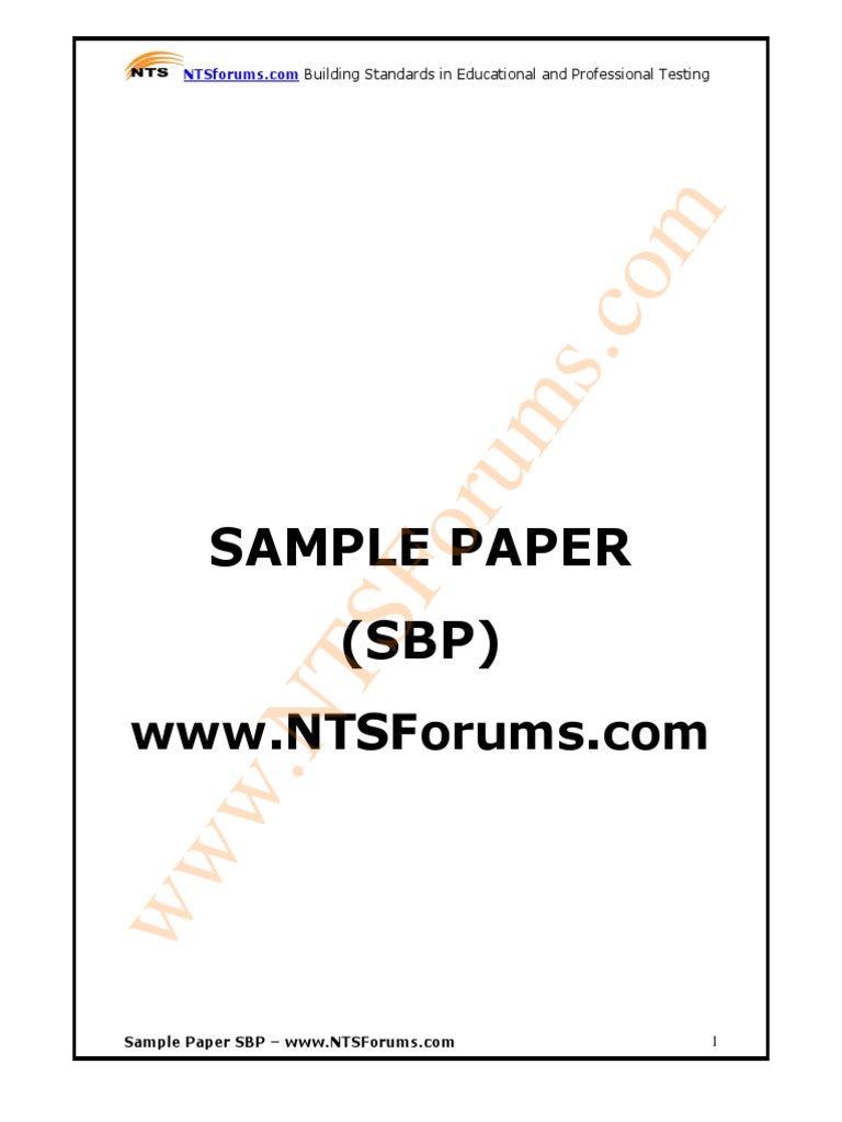 Sample Paper State Bank of Pakistan 2014 | PDF | Money | Credit (Finance)