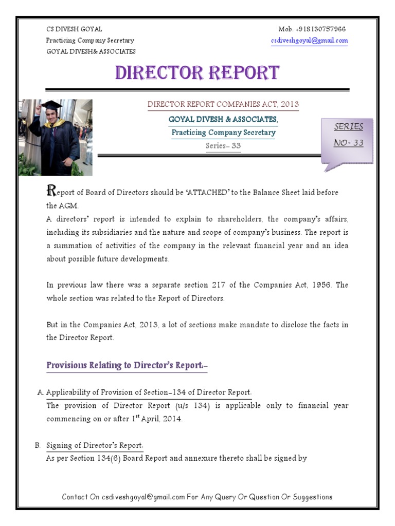 Directors' Report Format 2024 | PDF | Board Of Directors | Auditor's Report