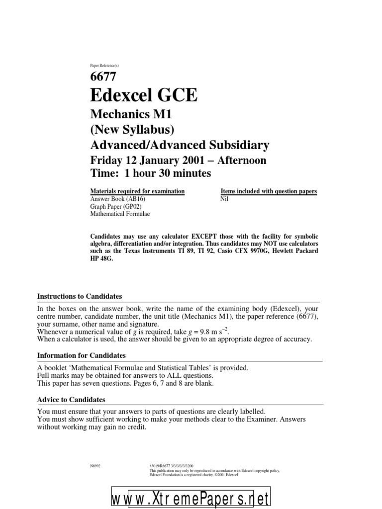 M1 As-Level Past Paper | PDF | Tension (Physics) | Collision