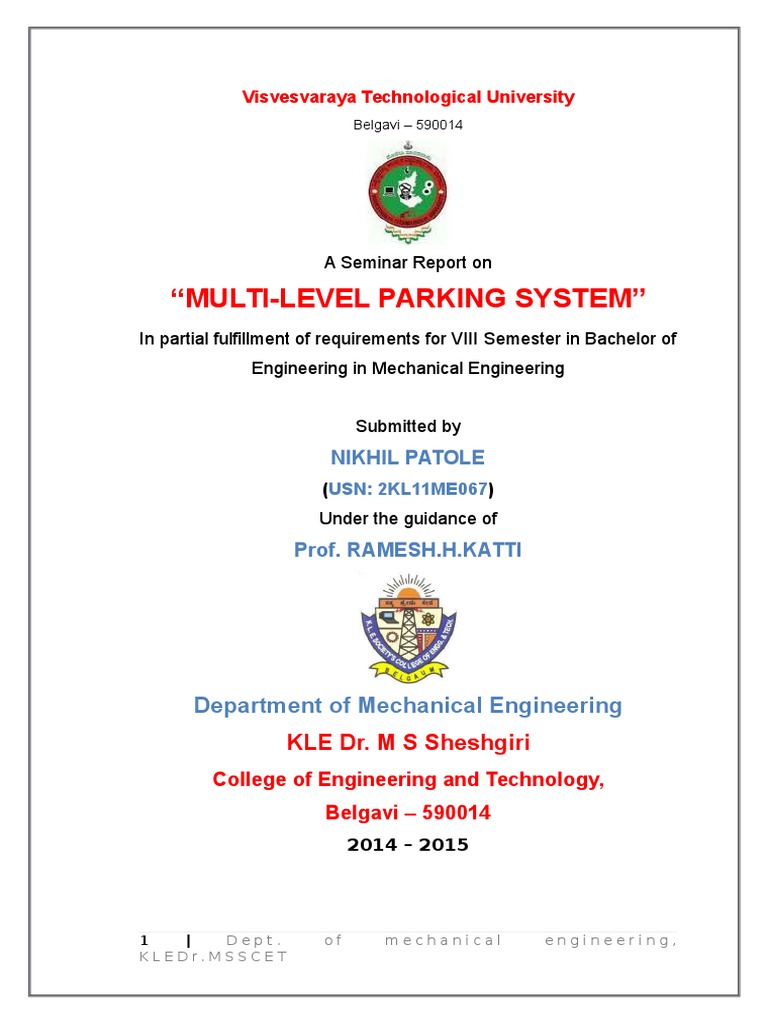Multi-Level Parking System | PDF | Parking | Parking Lot