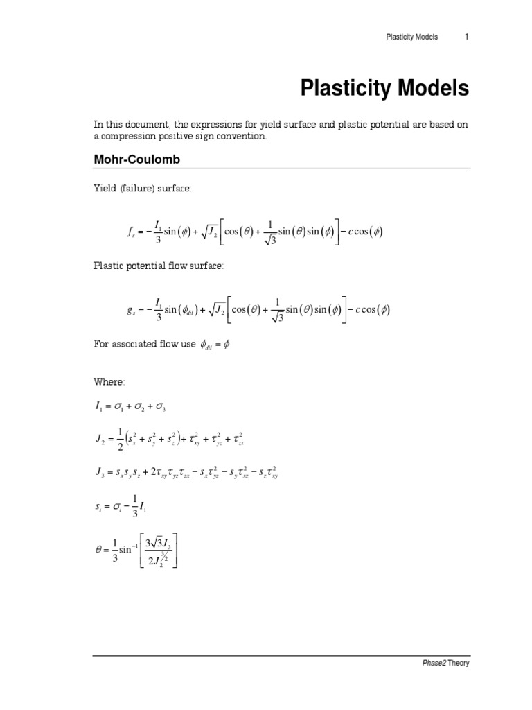 Plasticity Models Explained | PDF | Plasticity (Physics) | Equations