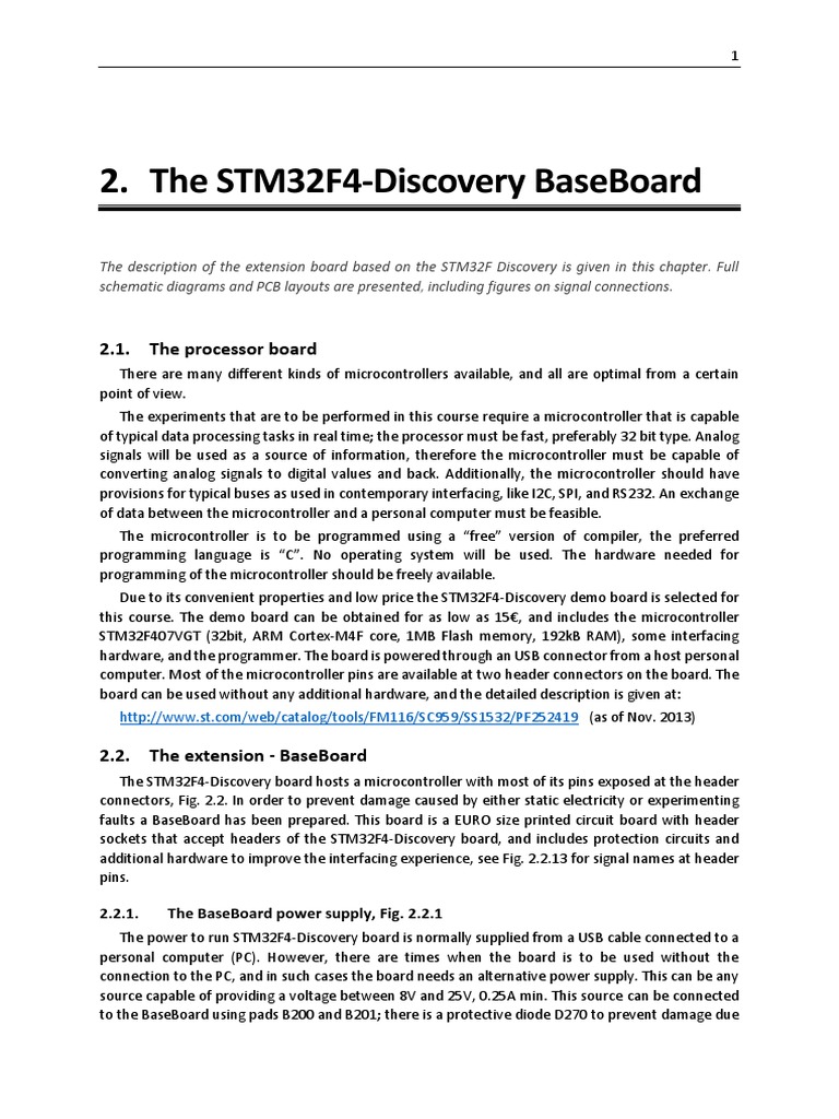 The Stm32F4-Discovery Baseboard | PDF | Power Supply | Microcontroller