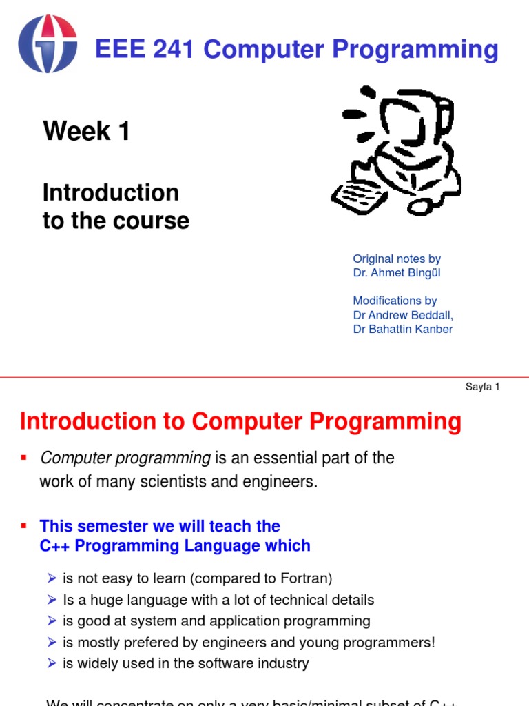 EEE 241 Computer Programming: Week 1 | Download Free PDF | Computer ...