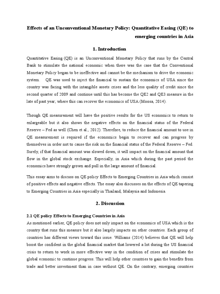 Effects of QE - Finish | PDF | Quantitative Easing | Federal Reserve System