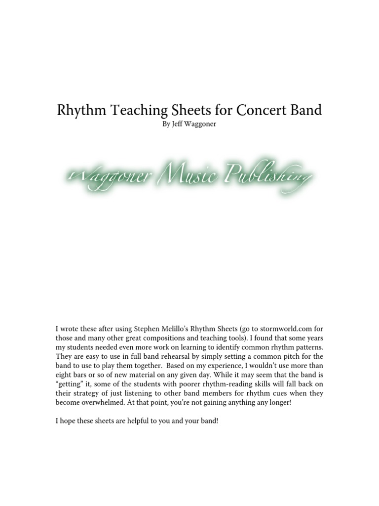 Rhythm Sheets | PDF | Rhythm | Cognition