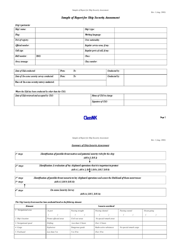 Sample Report SSA E Ver1 Logo | PDF | Security | Dangerous Goods