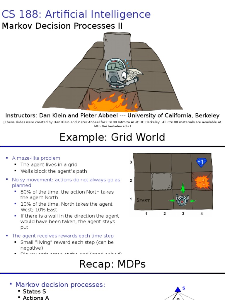 Sp14 Cs188 Lecture 9 - Mdps II | PDF | Algorithms And Data Structures | Systems Theory