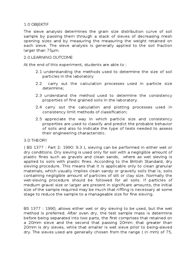 Dry Sieve Analysis | PDF | Soil | Nature