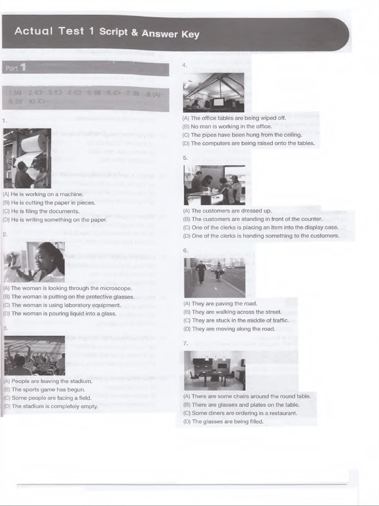 Key and Script For Toeic Test PDF | PDF | Baggage | Traffic