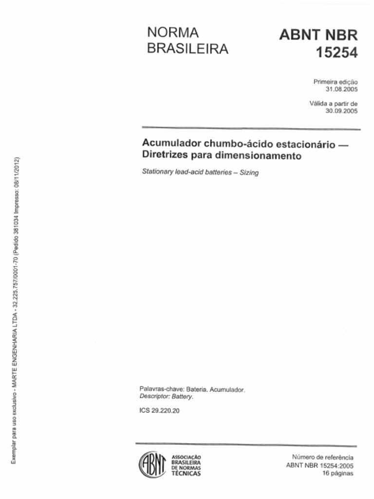NBR 15254 - 2005 | PDF