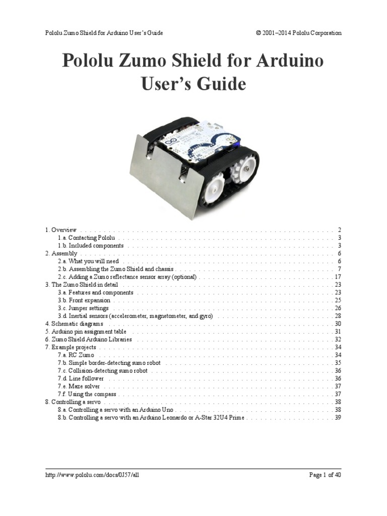 Zumo Shield For Arduino | PDF | Arduino | Printed Circuit Board