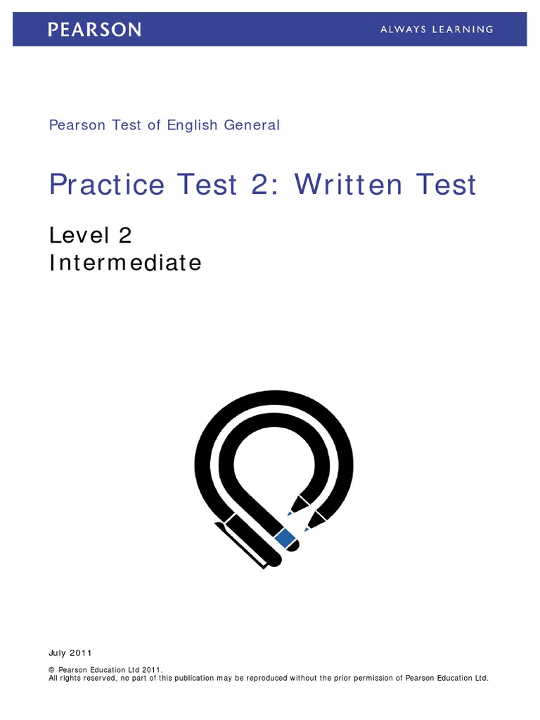 PTE General Written Test Level 2 | PDF | Volunteering | Hospital
