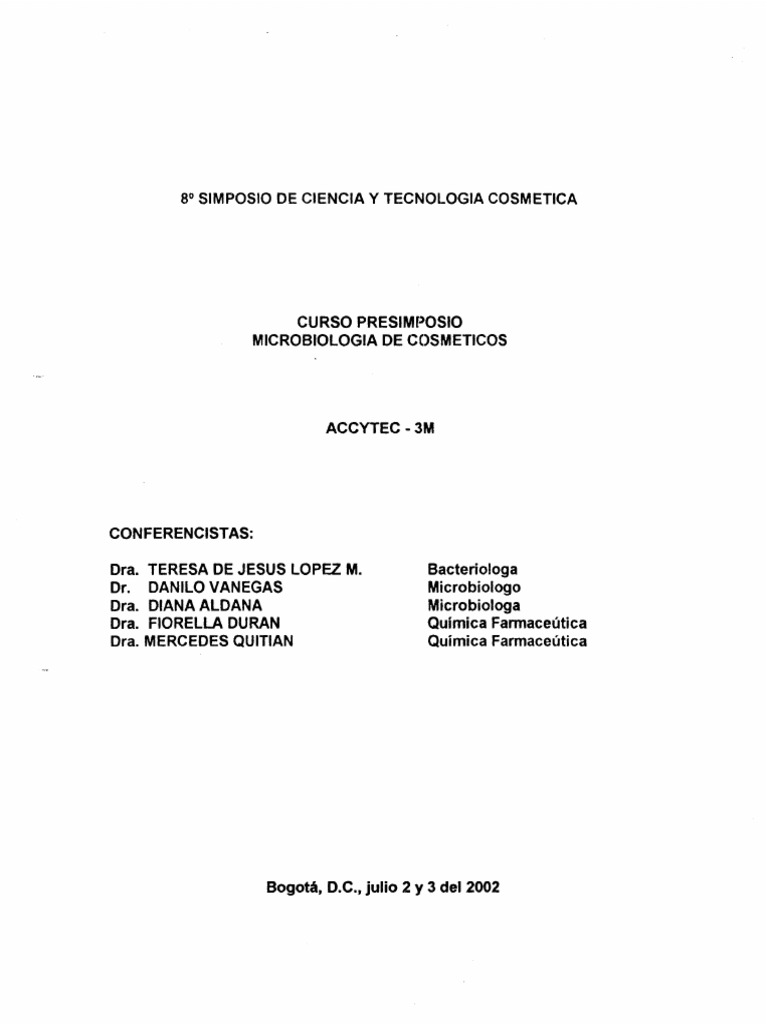 Microbiología de Cosméticos | PDF