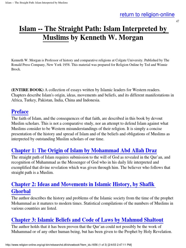Morgan, Kenneth W. - Islam - The Straight Path - Islam Interp | PDF ...