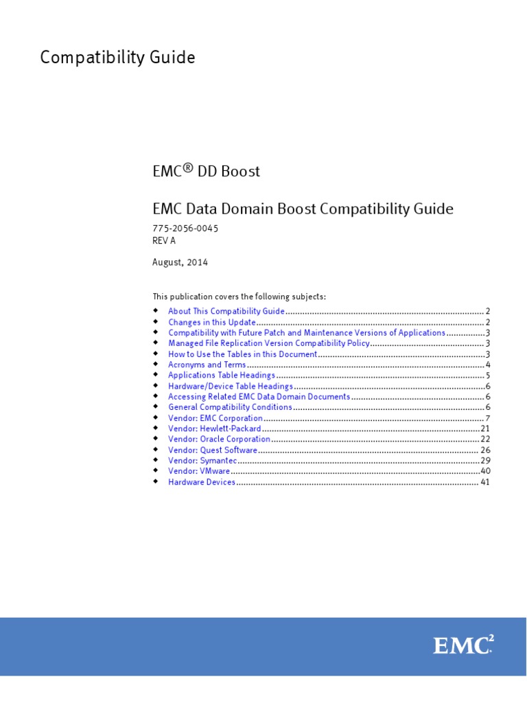Data Domain Boost Version Compatibility Guide | PDF | Operating System | 64 Bit Computing