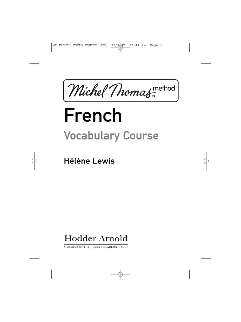 MT French Vocabulary | PDF | Language Arts & Discipline
