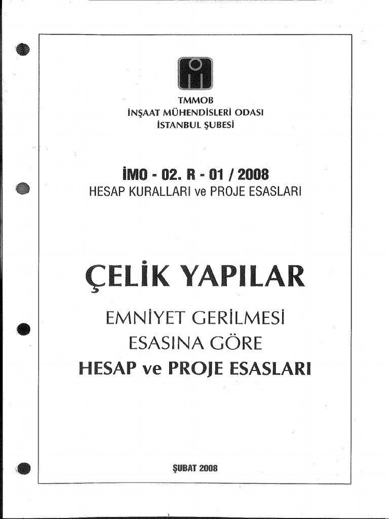 Celik Yapilar Hesap Ve Proje Esaslari | PDF