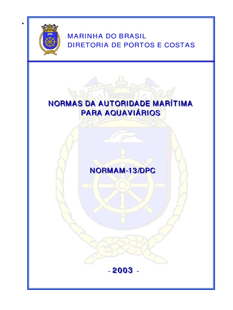 Normam 13 | PDF | Piloto marítimo | Marinheiro