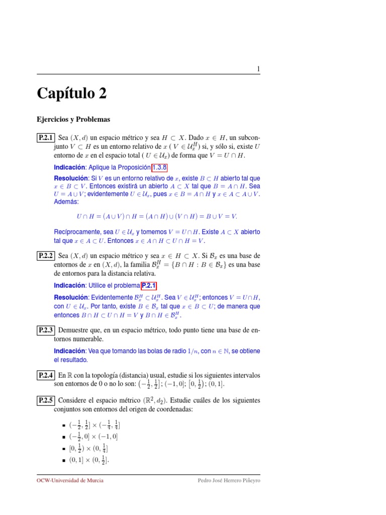 Prob Cap 2 PDF | PDF | Intervalo (Matemáticas) | Estructuras matemáticas