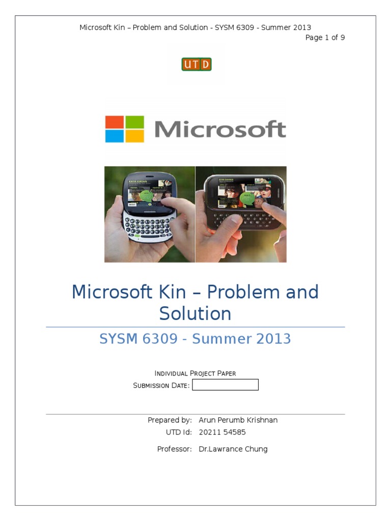 Microsoft Kin Failure and Its Problems | PDF | I Phone | Mobile Computers