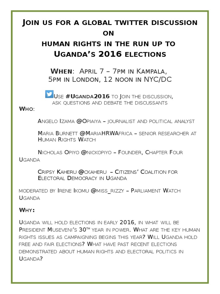 Draft Invite Re Uganda Elex | PDF