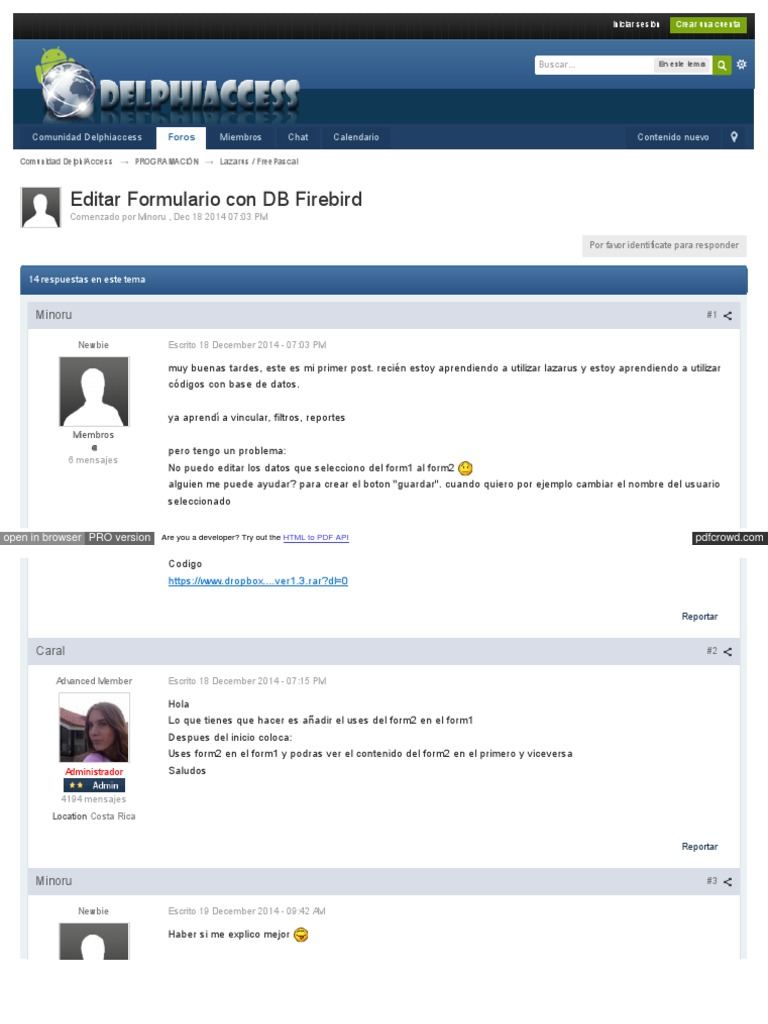 Delphi - Formulario Con DB Firebird | PDF | HTML | Formato de Documento Portable