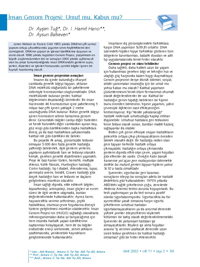 İnsan Genom Projesi Umut Mu Kabus Mu | PDF