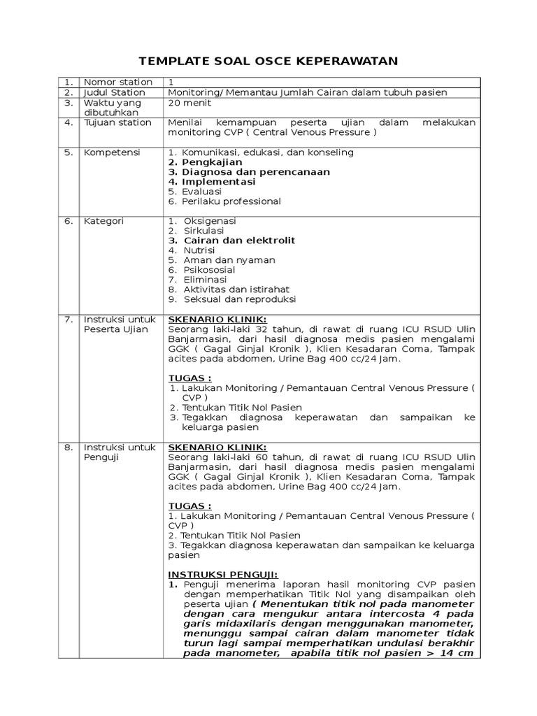 Soal Klinis Template Osce Izma | PDF
