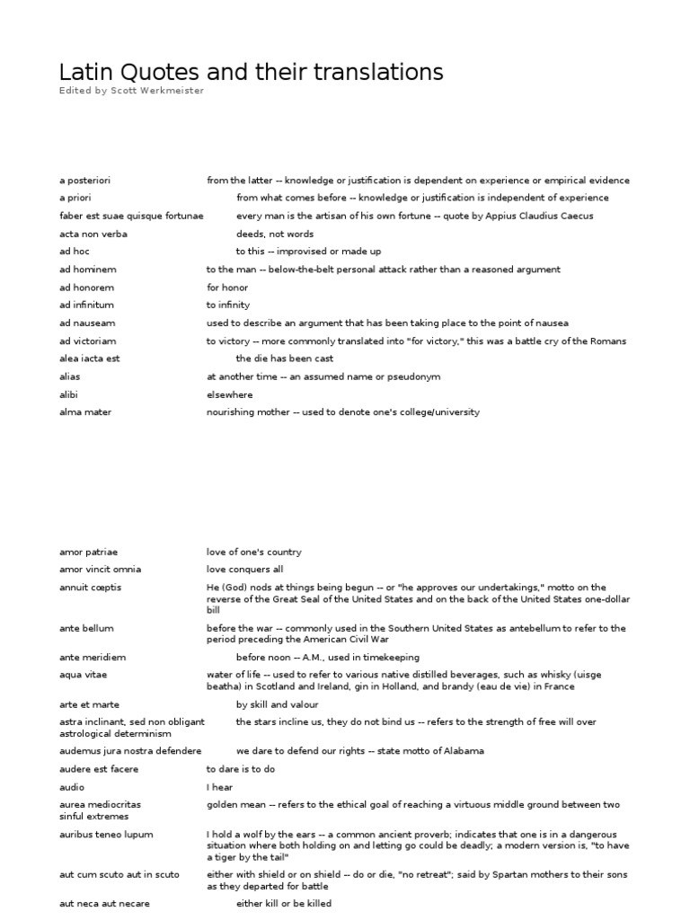 Latin Quotes and Their Translations | PDF | Occam's Razor | Science