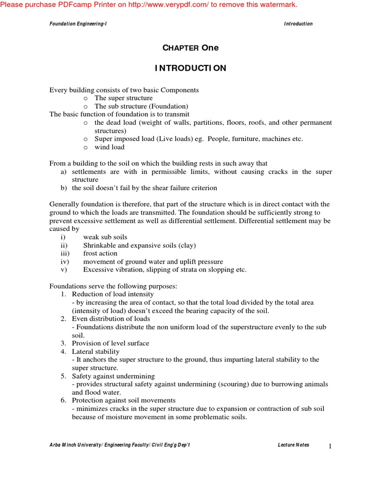 Chapter 1 Introduction | PDF | Deep Foundation | Foundation (Engineering)