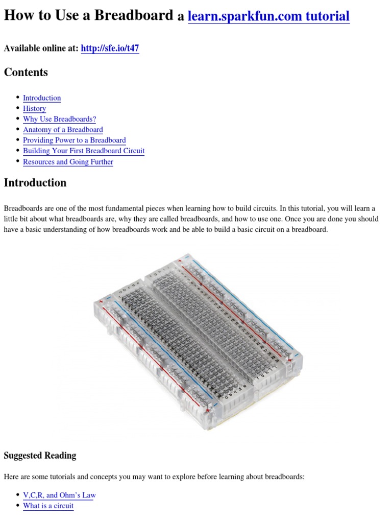 How To Use A Breadboard | PDF | Electronic Circuits | Electrical Connector