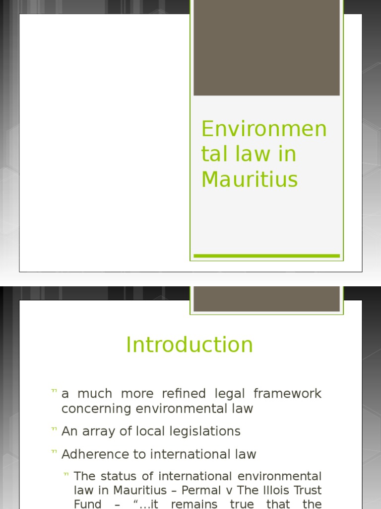 Environmental Law Framework in Mauritius | PDF | Environmental Impact ...