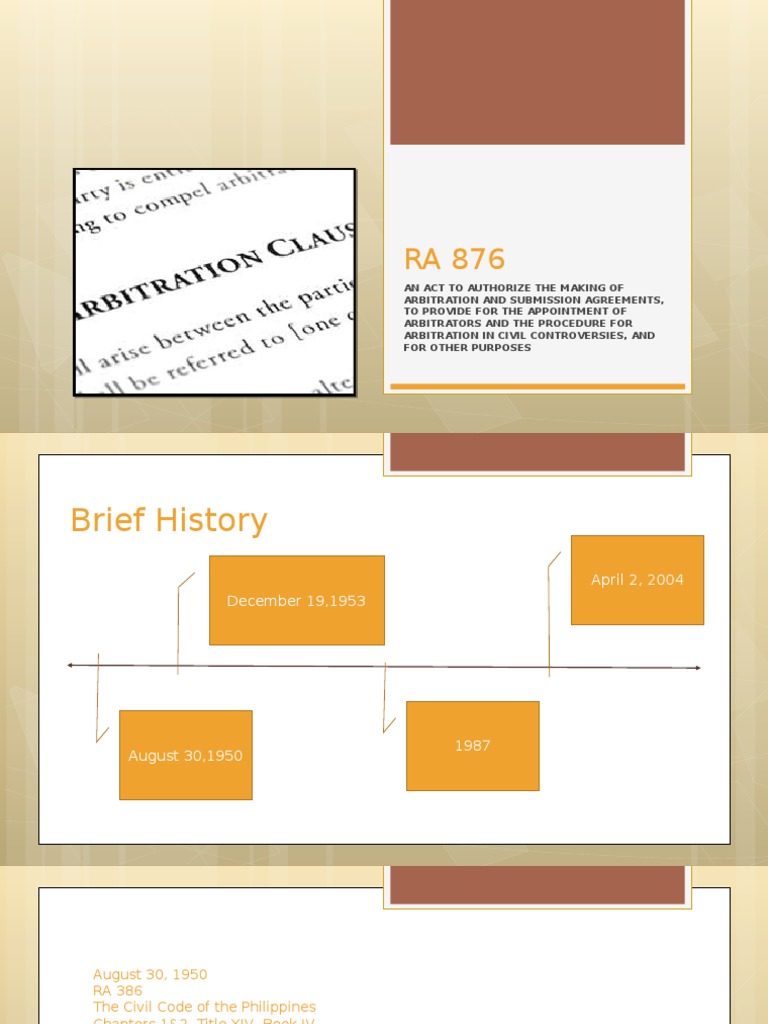 RA 876 Consolidated Ver 1 | PDF | Arbitral Tribunal | Arbitration