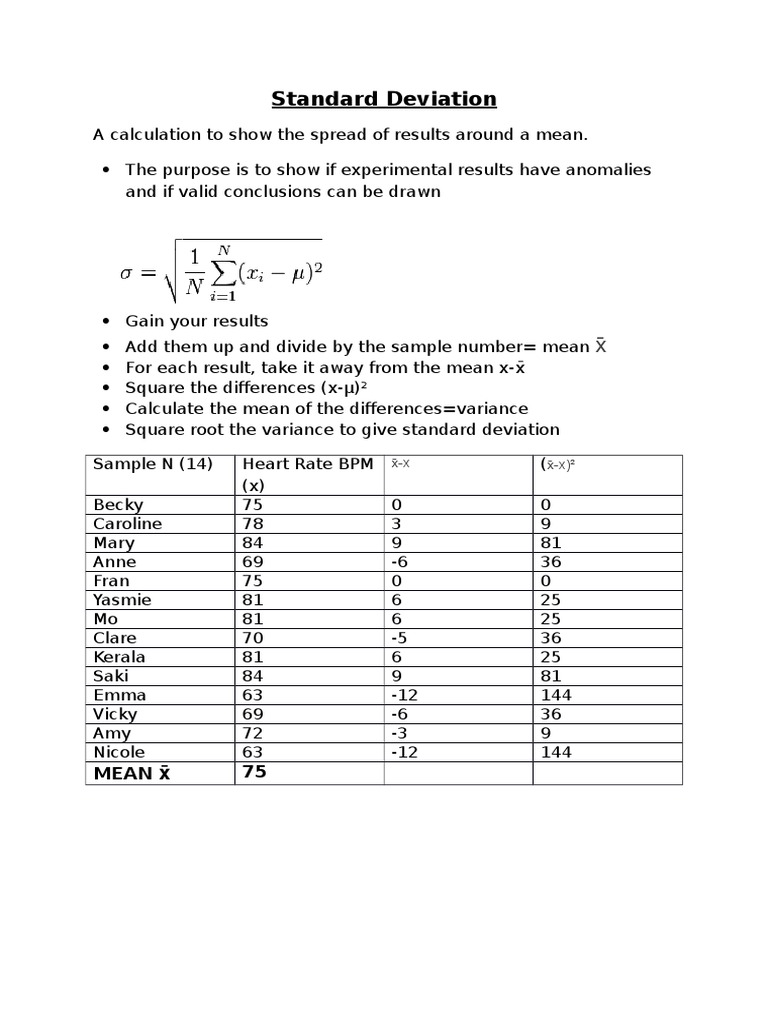 Standard Deviation | PDF | Computers | Technology & Engineering