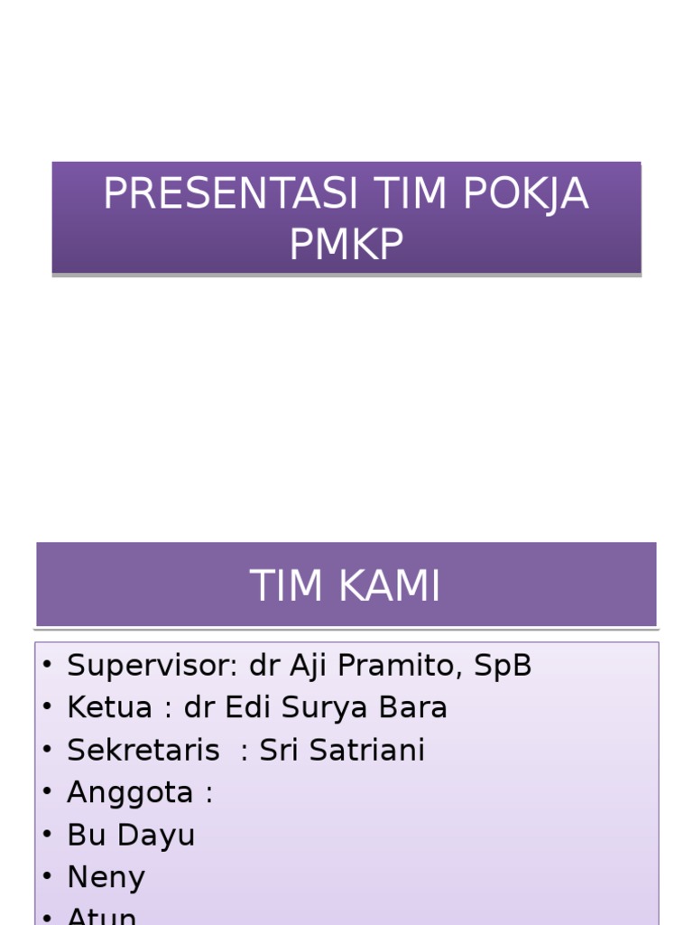 Persentasi Team Pokja PMKP | PDF