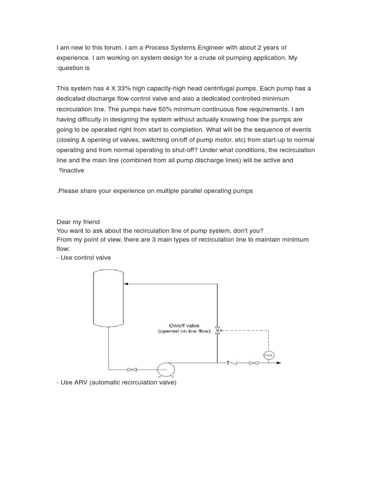 Recerculation Line of Pump | PDF | Pump | Valve