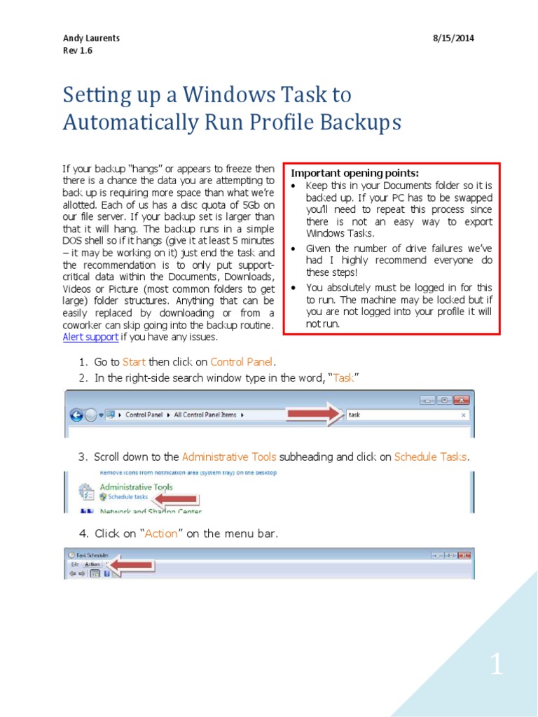 Automating Backups Rev1.6 | PDF | Computer File | Backup