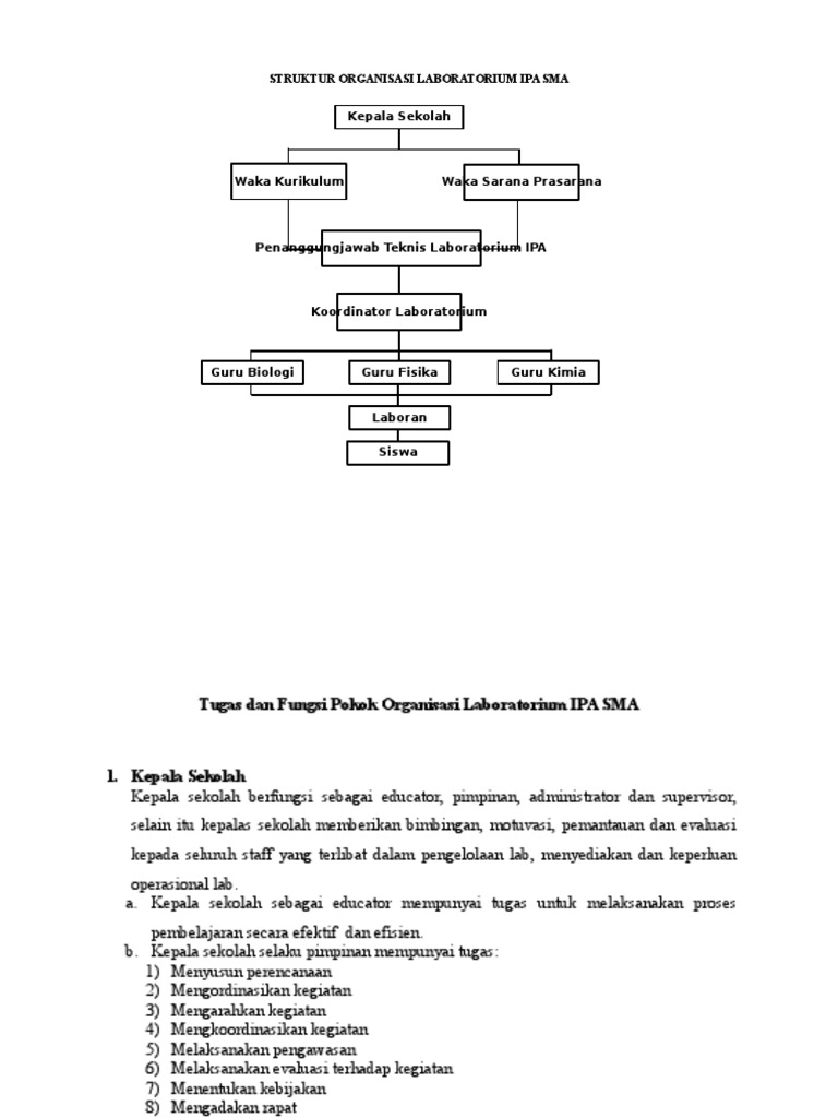 Struktur Organisasi Lab IPA SMA | PDF | Karier & Perkembangan