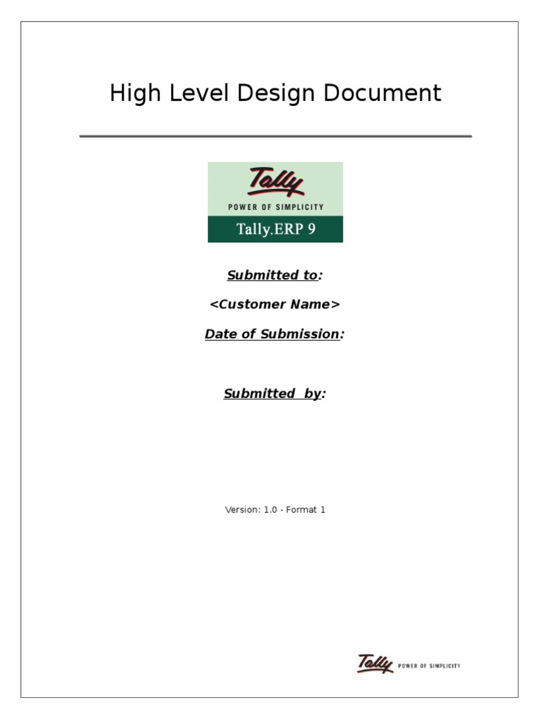 HLD Template | Confidentiality | Information Technology Management ...