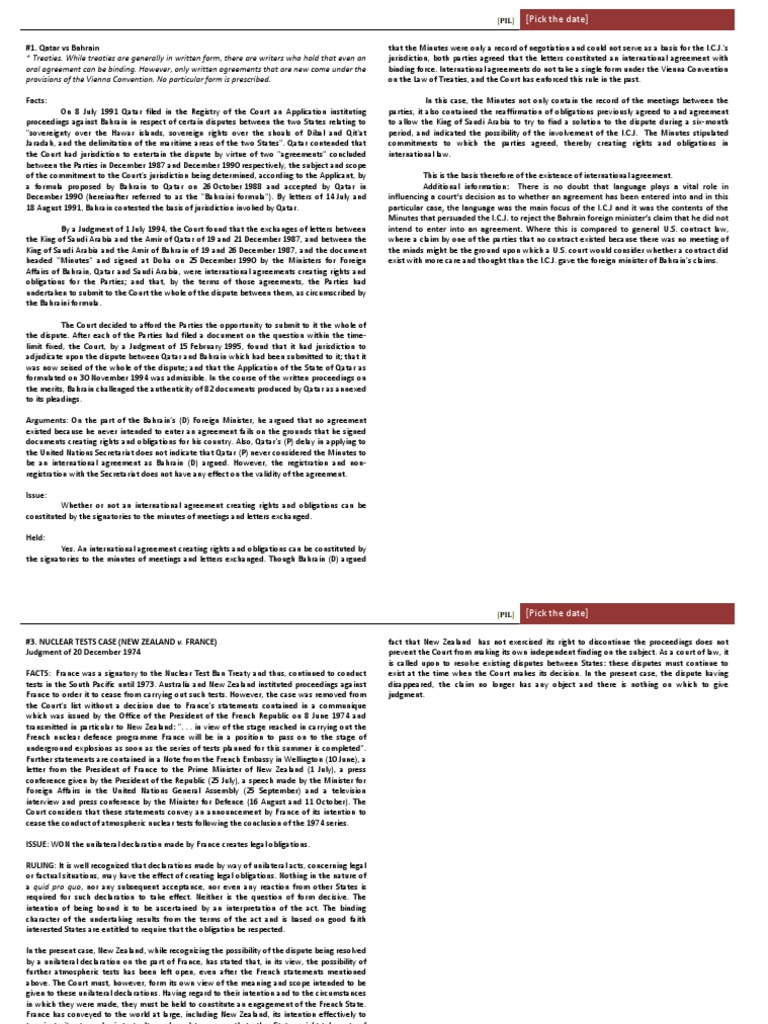 Qatar vs Bahrain international agreement dispute | PDF | Treaty ...