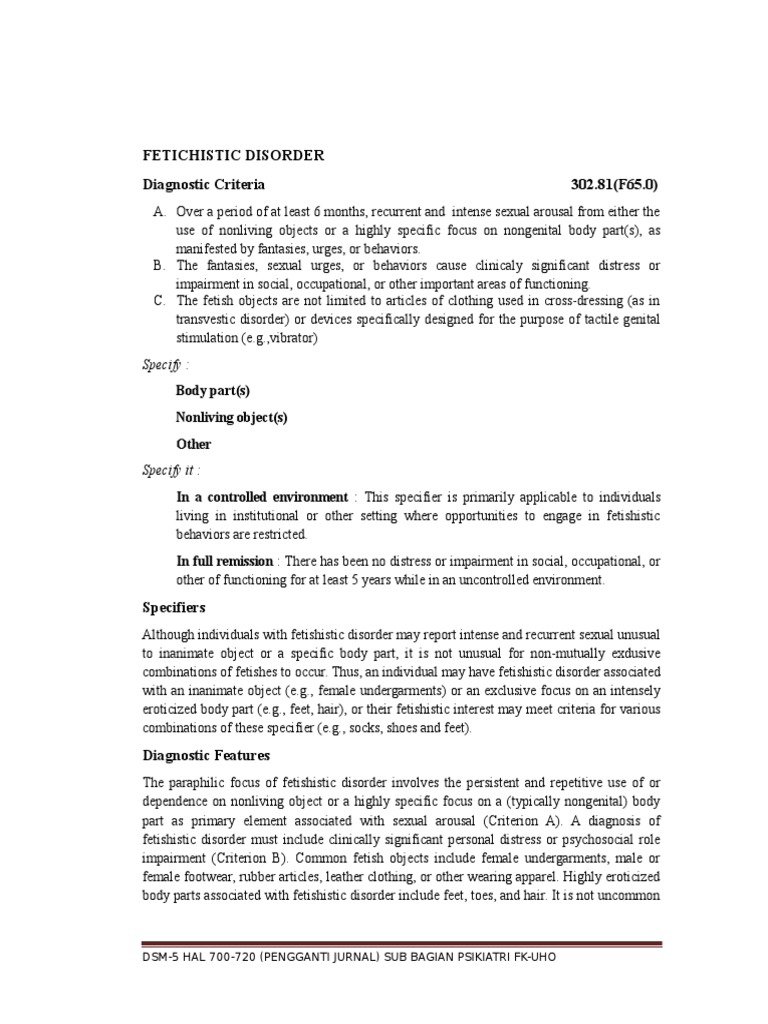 Understanding Fetichistic Disorder Diagnosis | PDF | Sexual Fetishism ...