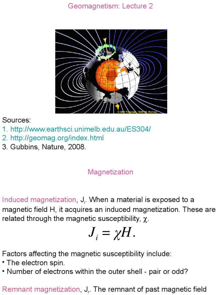 Geophysics ( Geomagnetism ) | Magnetization | Earth's Magnetic Field