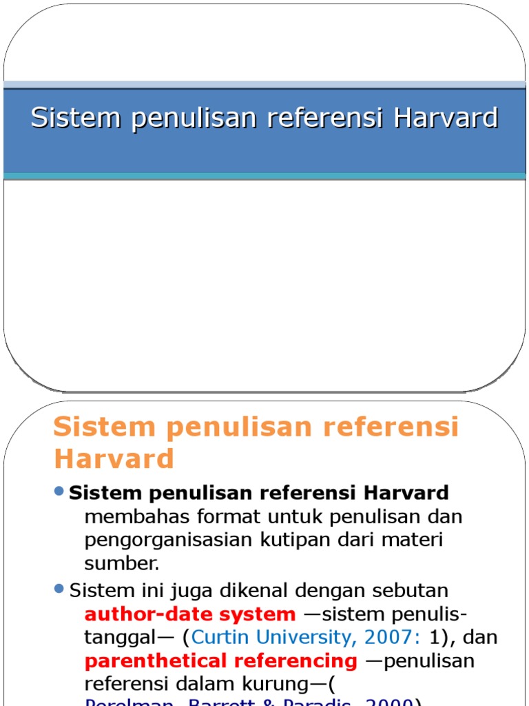 Sistem Penulisan Referensi Harvard | PDF