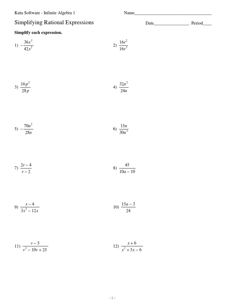 Https WWW Kutasoftware Com Freeworksheets Alg1worksheets Simplifying ...