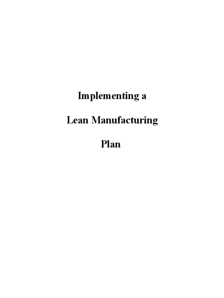 Implementing a Lean Manufacturing Plan | PDF | Lean Manufacturing ...