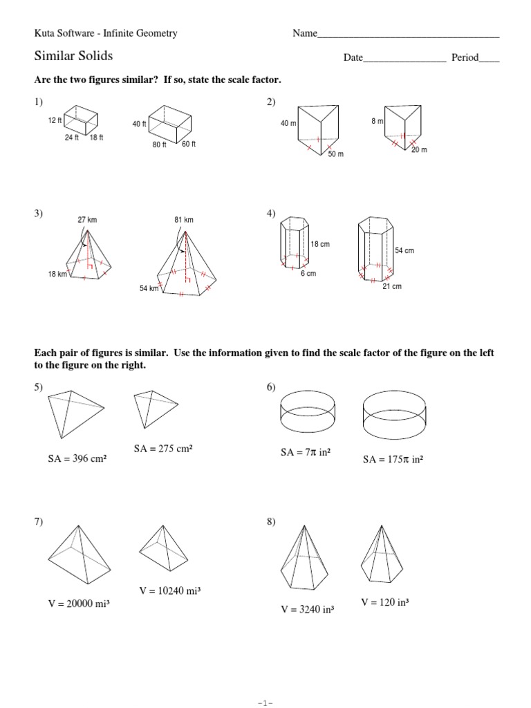 10 Similar Solids | PDF | Surface Area | Area