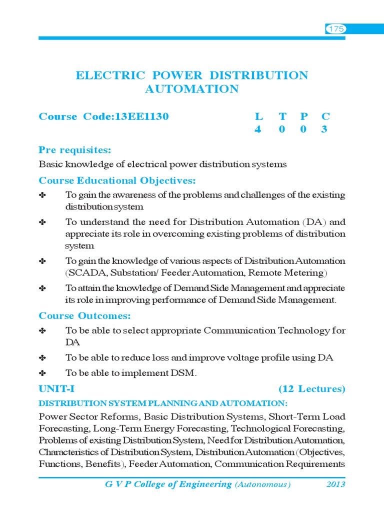 Electric Power Distribution Automation Pdf Electric Power